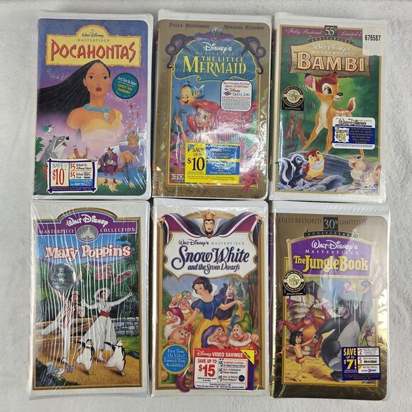 Disney | Media | Disney Vhs Masterpiece Collection New Lot Of 6 Snow ...